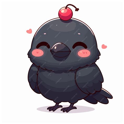Premium Vector Cute Crow Vector On White Background