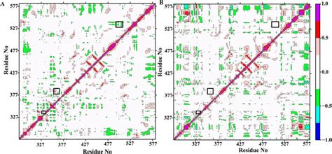 Cross Correlation Matrices Of The Fluctuations Of C A Atoms In Ptp Meg2 Download Scientific
