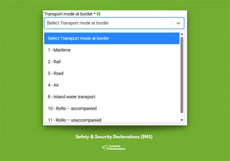 Hmrc Safety And Security Gb Entry Summary Declaration Ens Data Entry And Fields Requirement