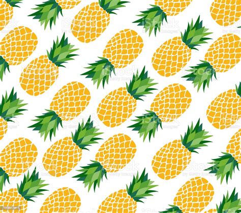 여름 Bckground 과일 파인애플 원활한 패턴 디자인 벡터 일러스트 파인애플에 대한 스톡 벡터 아트 및 기타 이미지