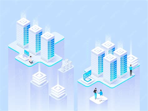 Premium Vector High Technology Isometric Concept Data Center