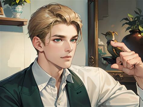 손에 새를 들고 있는 남자가 있어요 Seaart Ai