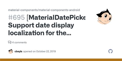 Materialdatepicker Support Date Display Localization For The Manual