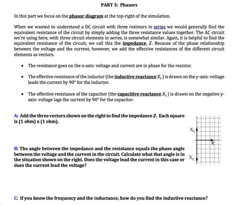 Solved PART Phasors In This Part We Focus On The Phasor Chegg Com