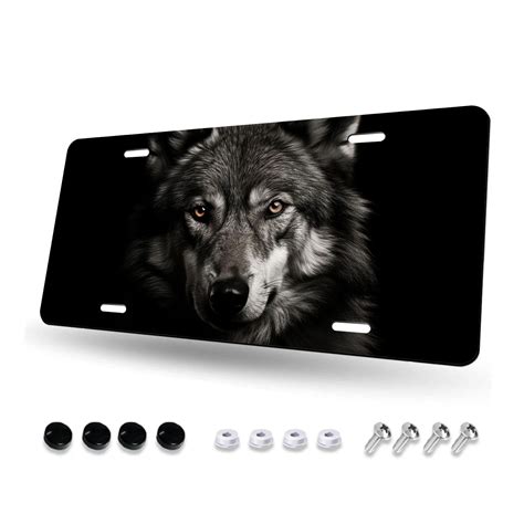 Grey Wolf Female Beautiful Design Plate Cover Decorative Aluminum