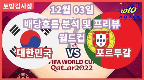 프로토분석 축구승무패 12월3일 프로토99회차 월드컵 주요경기 프리뷰 대한민국 포르투갈 Youtube