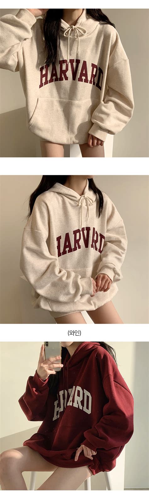 가을후드간절기후드 하버드 레터링 오버핏 후드티 3color
