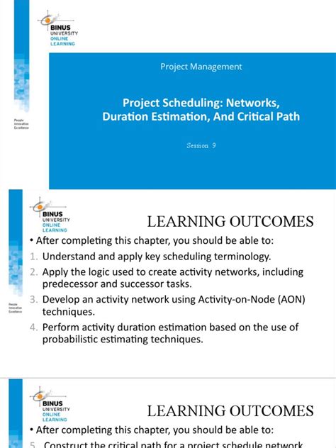 Ppt09 Project Scheduling Networks Duration Estimation And Critical
