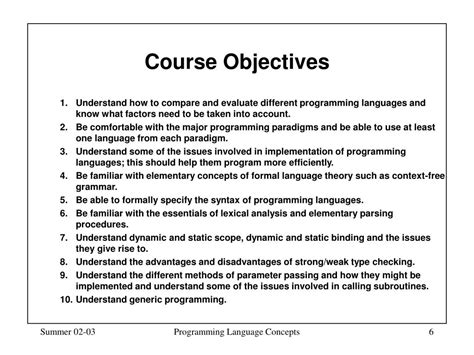 Ppt Programming Language Concepts Cs 360 Lecture 1 Overview