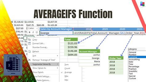 how to apply averageifs function in excel youtube