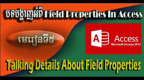 Microsoft Access 2013 Tutorial Explain About Field Properties
