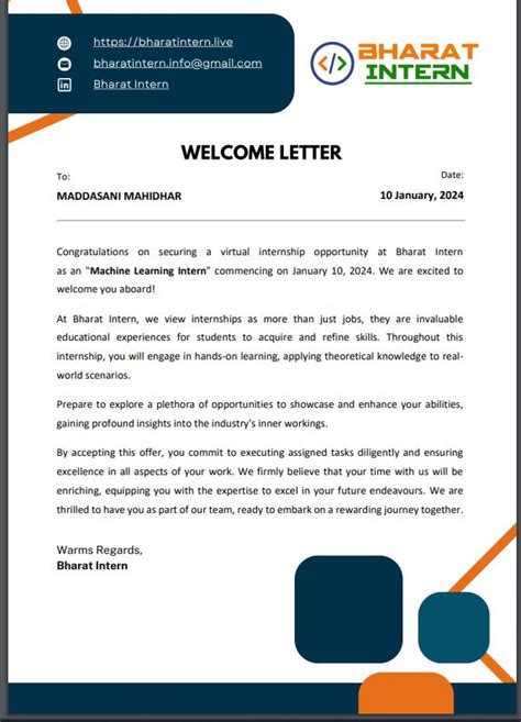 Mahidhar Maddasani On Linkedin Bharatintern Internship