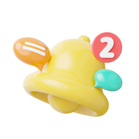 3d Notification Message Bell Icon Bell Alert With Speech Bubble For Social Media Reminder