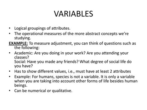 Concepts And Variables Pptx Science