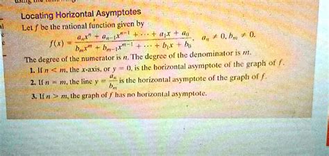 Solved Using The Horizontal Asymptote Rule We Can Determine The Horizontal Asymptote Of A