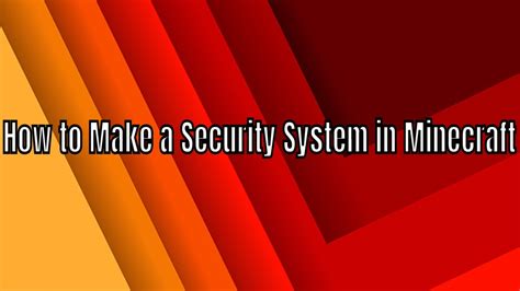 How To Make A Security System In Minecraft Youtube