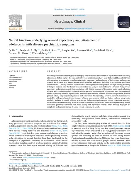 Pdf Neural Function Underlying Reward Expectancy And Attainment In