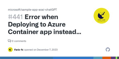 Error When Deploying To Azure Container App Instead Of Azure App Service · Issue 441