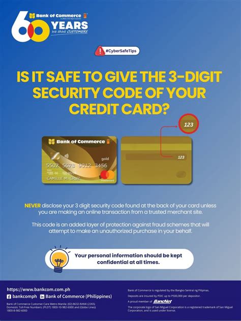 Cybersafetips Is It Safe To Give The 3 Digit Security Code Of Your