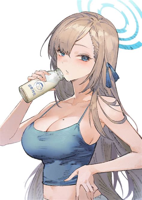 Hare Yamihuji Asuna Blue Archive Blue Archive Highres 1girl O Bare Shoulders Blonde