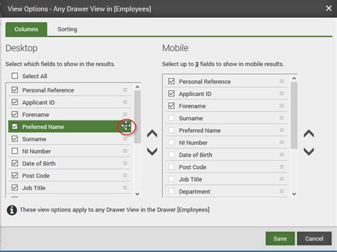 Customise Columns Document Management Docs