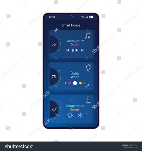 Vektor Stok Smart House App Smartphone Interface Vector Tanpa Royalti Shutterstock