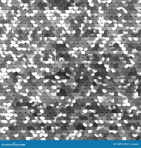 Seamless Silver Texture Of Fabric With Sequins Stock Vector Illustration Of Paillettes Beaded