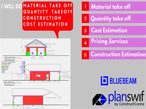 Construction Cost Estimation And Material Takeoff On Bluebeam And Planswift Upwork