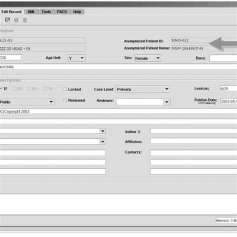 Examples Of Data Fields Of Dicom And Text An Anonymized Record