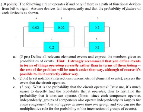 Get Answer 10 Points The Following Circuit Operates If And Only