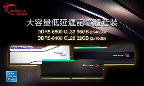G Skill 芝奇推出 Ddr5 6800 Cl32 2x48gb及ddr5 6400 Cl28 2x16gb 記憶體套裝！ Paradaily 遊戲｜動漫｜3c科技