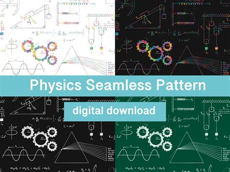 Seamless Physics Pattern Physics Background Seamless Physics Digital Paper Physics Background Etsy