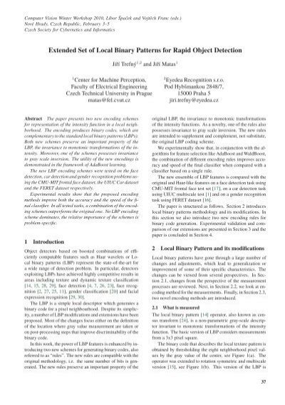 Extended Set Of Local Binary Patterns For Rapid Object Detection