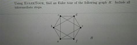 Solved Algorithm EULERTOUR G Input An Eulerian Graph G Chegg Com