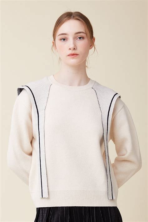 Gcut지컷 세일러 카라 크루넥 니트 Sivillage 에스아이빌리지