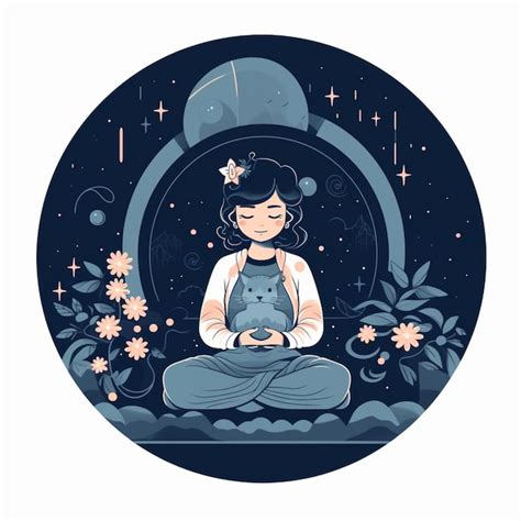 Premium Photo Illustration Of A Woman Sitting In A Lotus Position