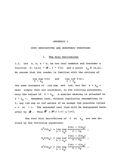 Dini Derivatives And Monotone Functions Pdf Derivative Theorem