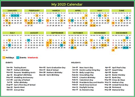 Excel Calendar 2023 With 23 Designed Layouts Free Download