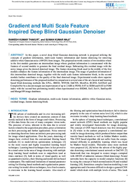 Pdf Gradient And Multi Scale Feature Inspired Deep Blind Gaussian Denoiser
