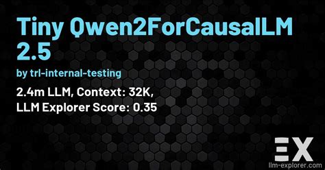 Tiny Qwen2forcausallm 25 By Trl Internal Testing Benchmarks Features And Detailed Analysis