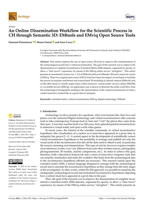 Pdf An Online Dissemination Workflow For The Scientific Process In Ch