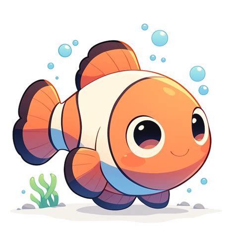 Premium Vector False Clownfish Living Among Anemones