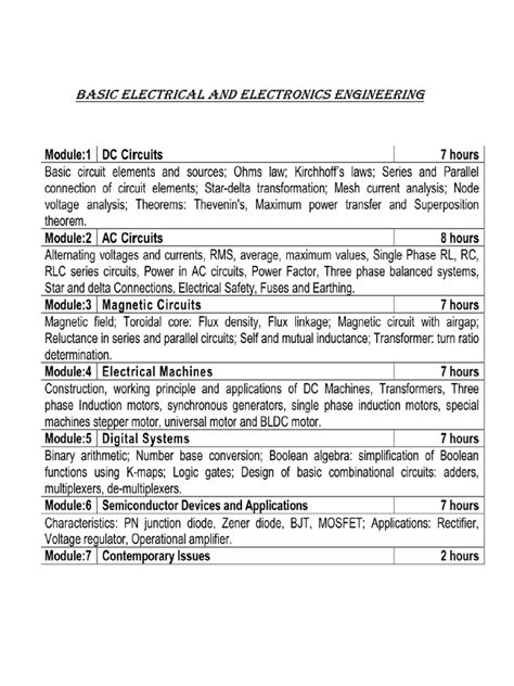 Basic Electrical And Electronics Engineering Pdf