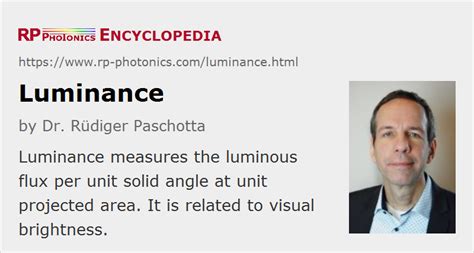 Luminance Photometry Units Brightness Radiance