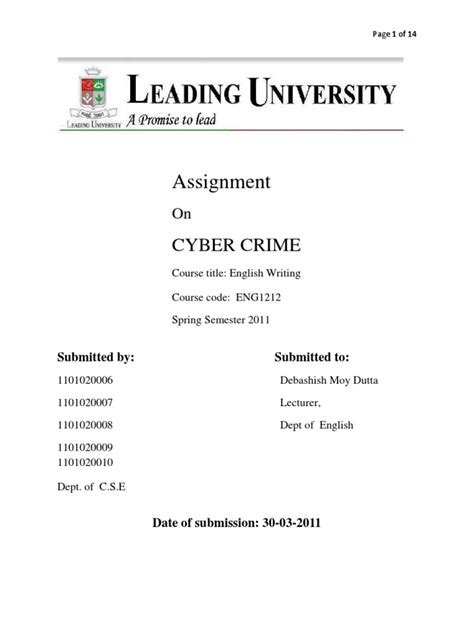 Final Assignment Cyber Crime Pdf Cybercrime Wiki Leaks