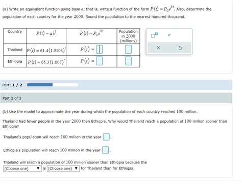 Solved A Write An Equivalent Function Using Base E That