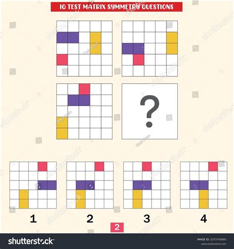 Iq Test Symmetry Matrix Questions Intelligence Stock Vector Royalty