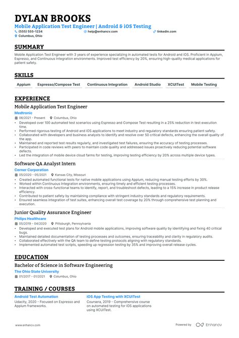 1 Successful Mobile QA Tester Resume Example And Writing Tips For 2024