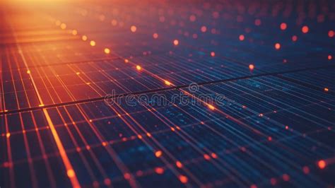 Abstract Technology Wallpaper Glowing Grid Lines Dots Data
