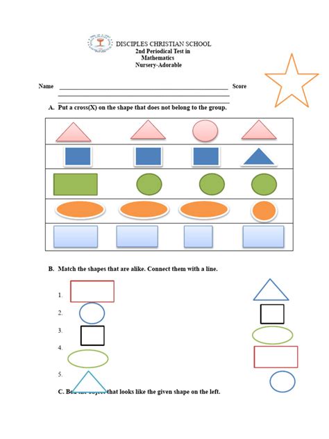Nursery 2nd Grading Pdf Geometric Shapes Elementary Geometry